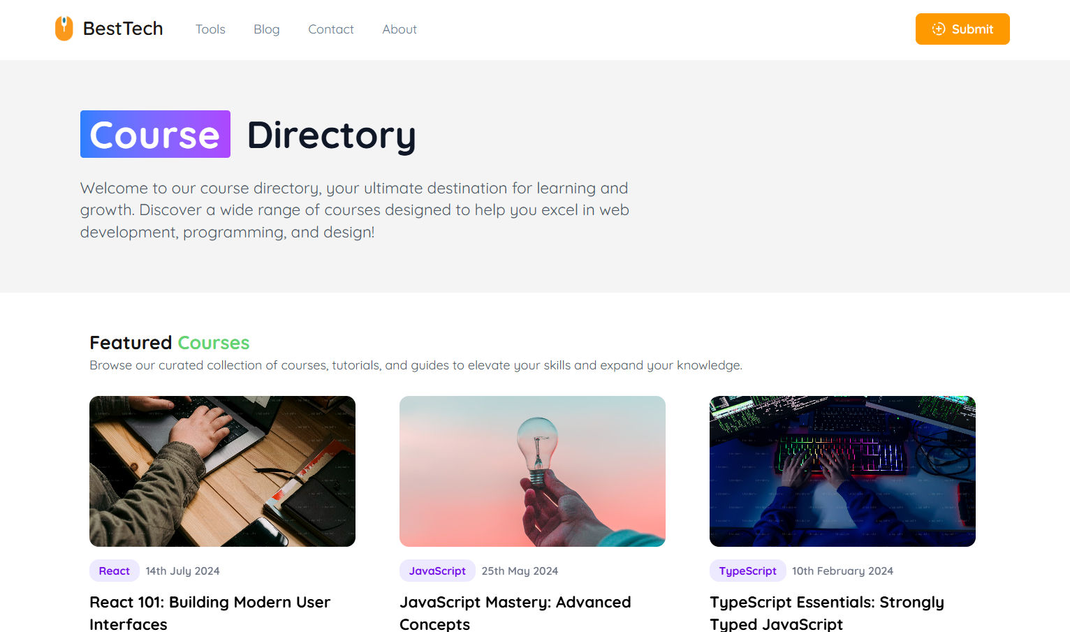 The Ultimate Guide to Build a Dynamic Courses Directory Website with Next.js & TailwindCSS